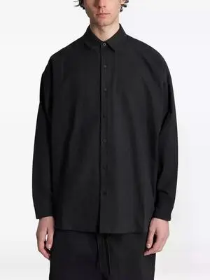 Fear Of God Logo-embroidered Long-sleeve Shirt - Black