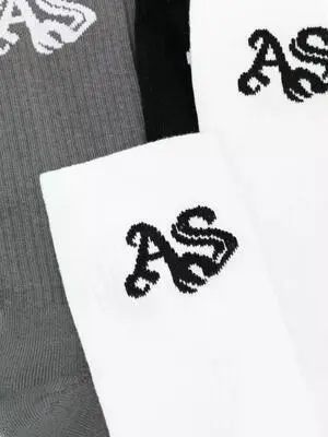 ALLSAINTS Logo-knit Ribbed Socks Set - Black