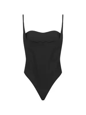 DONDUP Sweetheart-neck Panelled Bodysuit - Black