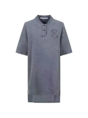 Alexander Wang Logo-embroidered Piqué Mini Dress - Grey