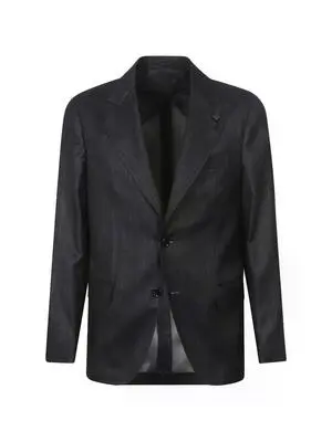 LARDINI Peak-lapel Denim Blazer