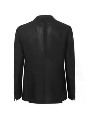 Tagliatore Textured Single-breasted Blazer - Black
