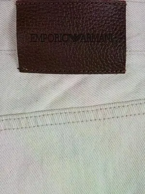 Emporio Armani Pressed-crease Logo-patch Jeans