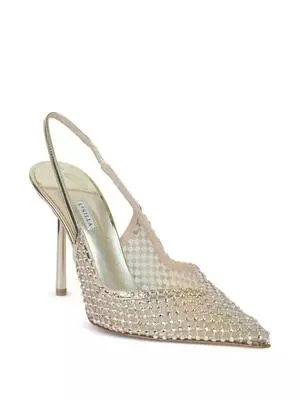 LE SILLA Gilda Crystal-embellished Slingback Pumps - Neutrals