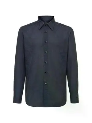 BILLIONAIRE Jacquard Palm Tree Shirt - Blue