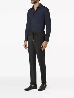 BILLIONAIRE Jacquard Palm Tree Shirt - Blue