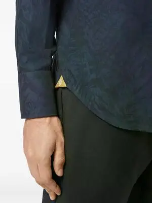 BILLIONAIRE Jacquard Palm Tree Shirt - Blue