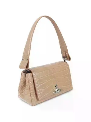 VIVIENNE WESTWOOD Orb Plaque Croc-effect Shoulder Bag