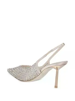 LE SILLA Gilda Crystal-embellished Mesh Pumps - Neutrals