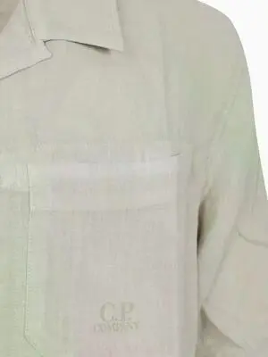 C.P. COMPANY Linen Boxy Short Sleeve Button Shirt