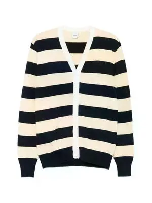 Aspesi Striped V-neck Cardigan - Blue
