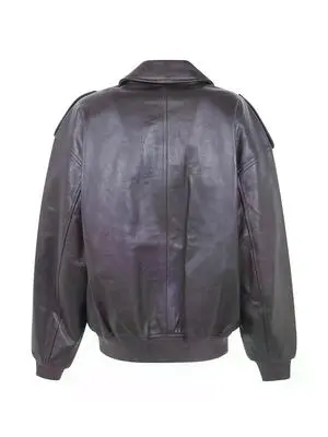 THE FRANKIE SHOP Viper Leather Jacket - Brown