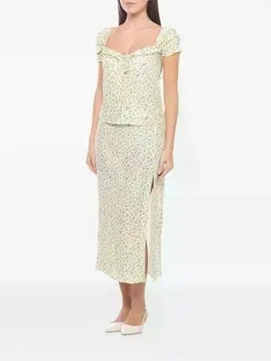 MAR DE MARGARITAS Roxana Floral-print Midi Skirt