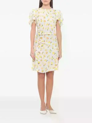 MAR DE MARGARITAS Karin Lemon-print Mini Dress - Neutrals
