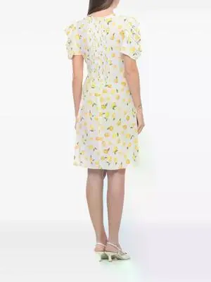 MAR DE MARGARITAS Karin Lemon-print Mini Dress - Neutrals