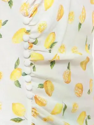 MAR DE MARGARITAS Karin Lemon-print Mini Dress - Neutrals