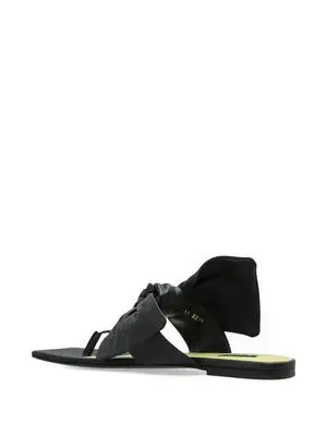 Givenchy Boudoir Knotted Leather Flat Sandals - Black
