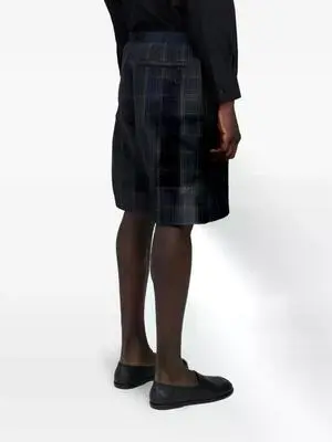 Comme Des Garçons Check-pattern Belted Shorts