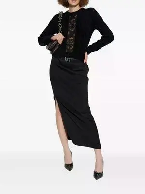 Max Mara Cable-knit Sweater With Lace Insert