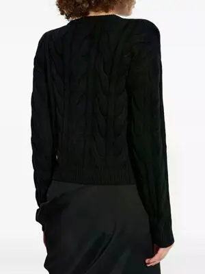 Max Mara Cable-knit Sweater With Lace Insert