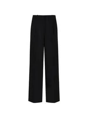 ANINE BING Pleated Wide-leg Trousers - Black