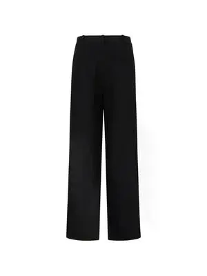 ANINE BING Pleated Wide-leg Trousers - Black