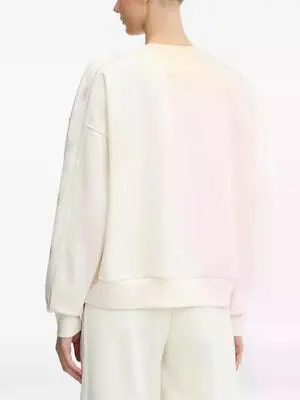 Guess Octavia Rhinestone Logo Tape Detail Sweatshirt - Neutrals