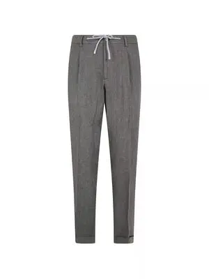 BARBA NAPOLI Drawstring-waist Pressed-crease Trousers