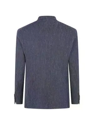 Tagliatore Textured-finish Single-breasted Blazer - Blue