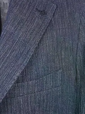 Tagliatore Textured-finish Single-breasted Blazer - Blue