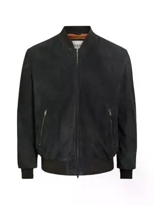 TOD'S Brera Suede Bomber Jacket - Grey