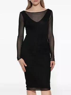Max Mara Sheer-sleeved Midi Dress