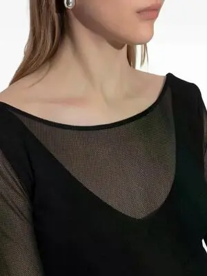 Max Mara Sheer-sleeved Midi Dress