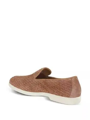 DOUCAL'S Woven Suede Loafers - Brown