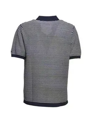 MC2 SAINT BARTH Striped Open-collar T-shirt - Blue