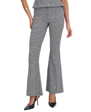 MISS CIRCLE NEW YORK Ulli Micro-houndstooth Flared Pants - Grey