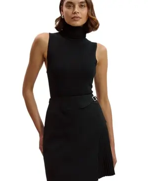 Karen Millen Buckle Pleated Mini Skirt
