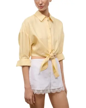 Staud Lisa Linen Top - Butter