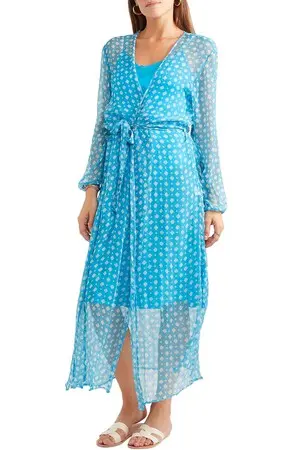 Cloe Cassandro Jemima Printed Silk-crepon Midi Wrap Dress