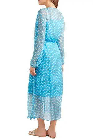 Cloe Cassandro Jemima Printed Silk-crepon Midi Wrap Dress