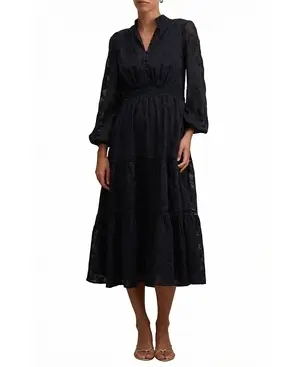 EVER NEW Nala Embroidered Midi Dress - Navy