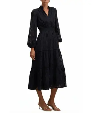 EVER NEW Nala Embroidered Midi Dress - Navy
