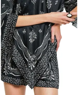 Anna Sui Ribbon Handkerchief Satin Print Shorts