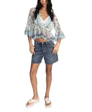 Anna Sui Lady Chatterley's Lace V-neck Top