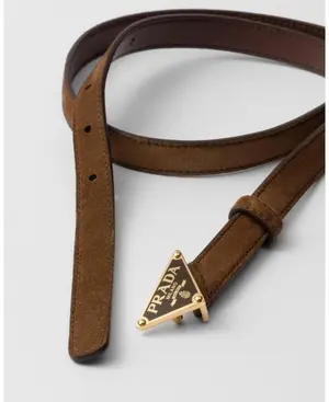 Prada Suede Belt - Brown