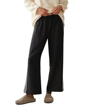 DONNI. Silk Stripe Cropped Pants