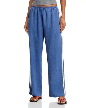 Women's Striped Linen Pants