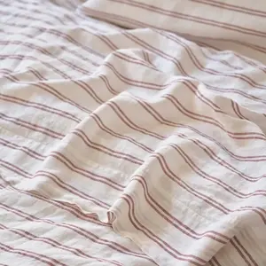 PIGLET IN BED Kemptown Stripe Linen Blend Flat Sheet, King