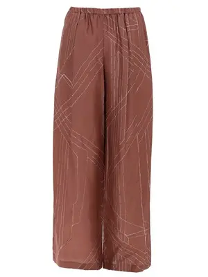 ALYSI Seta Pantalone - Brown