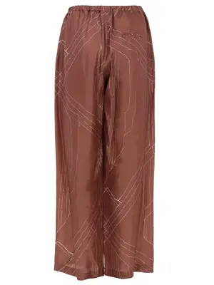 ALYSI Seta Pantalone - Brown